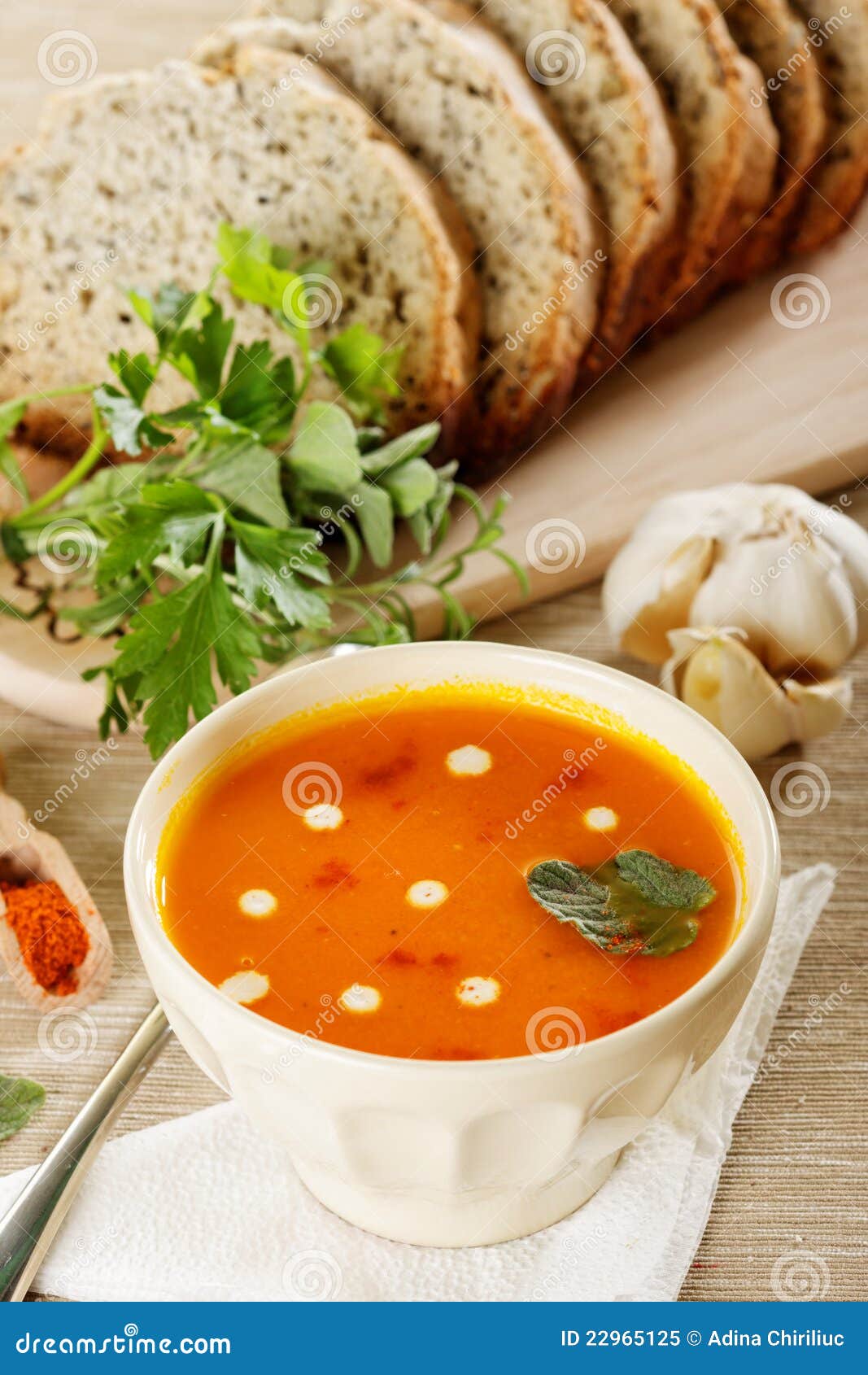 Lentil cream soup stock image. Image of soup, rustic - 22965125