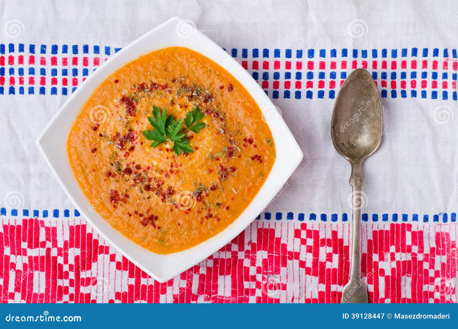 Lentil cream soup stock image. Image of cook, spoon, delicious - 39128447