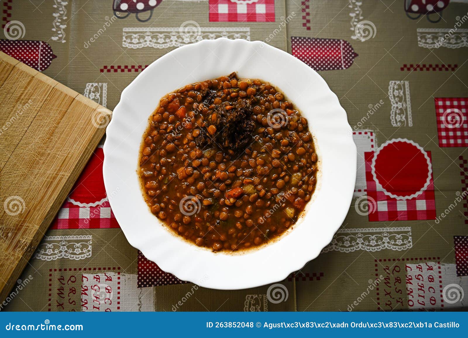 Lentil Dish with Carrot and Black Pudding. Editorial Stock Photo ...