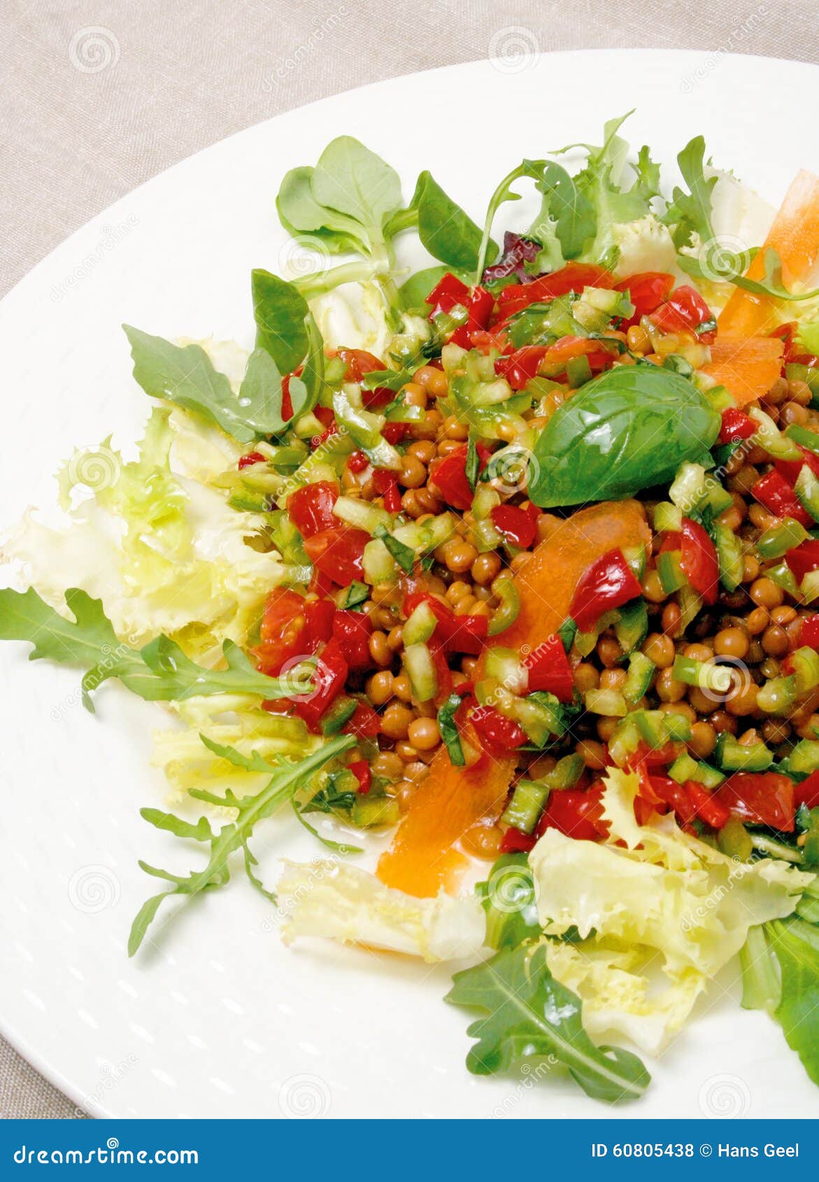 Lentil salad stock photo. Image of close, rocket, cuisine - 60805438