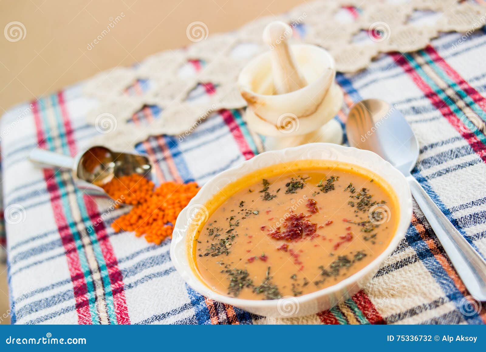 Lentil Soup / Turkish Mercimek Corbasi. Stock Photo - Image of ...