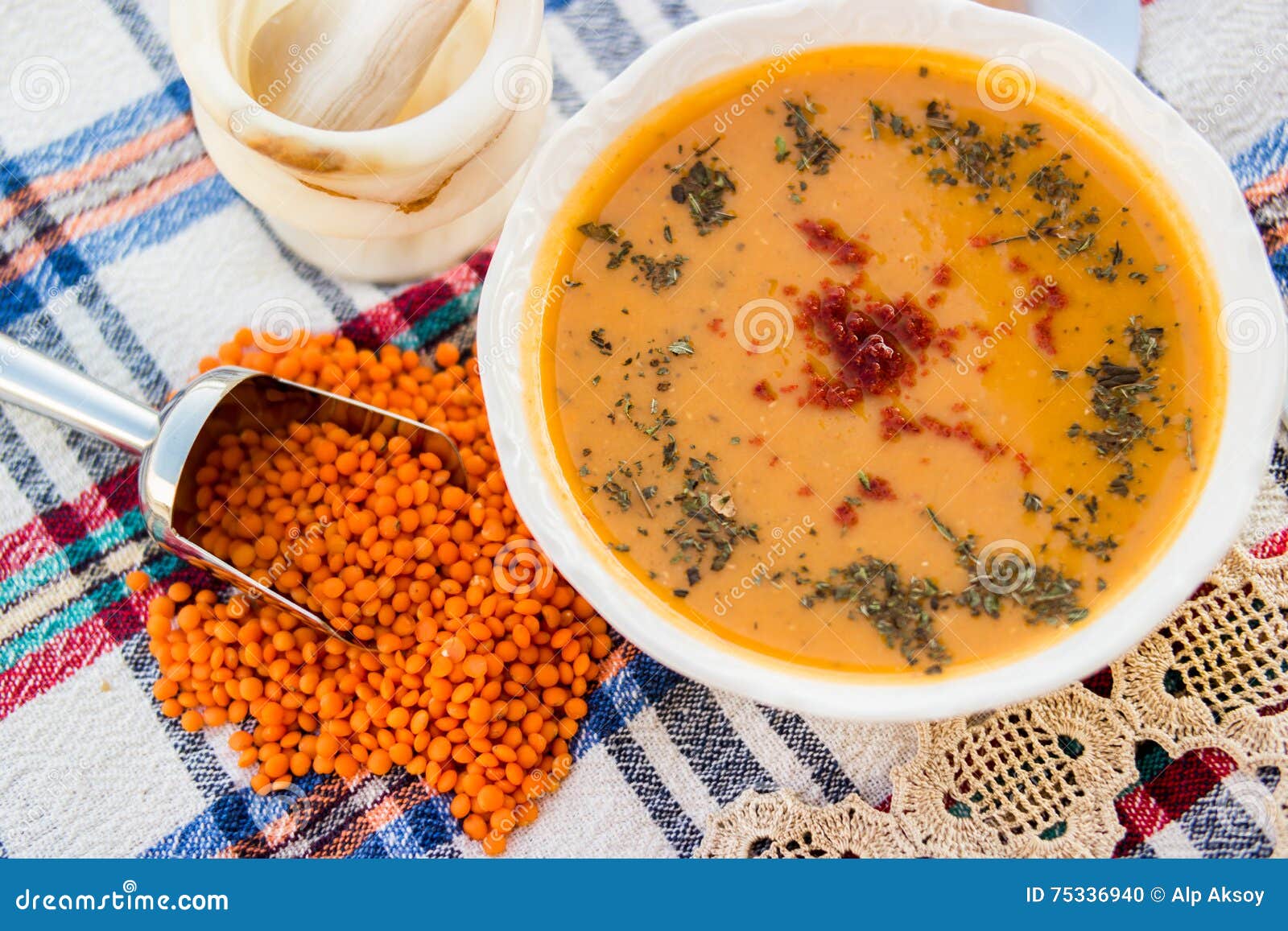 Lentil Soup / Turkish Mercimek Corbasi. Stock Photo - Image of ...