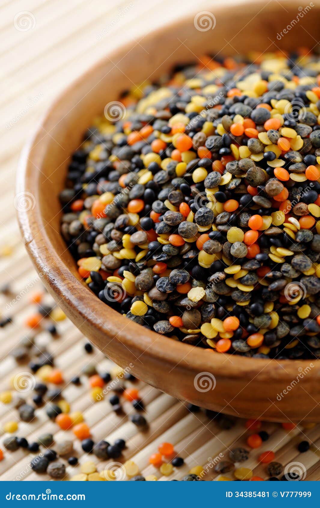 Lentils mix stock image. Image of wood, couscous, brown - 34385481