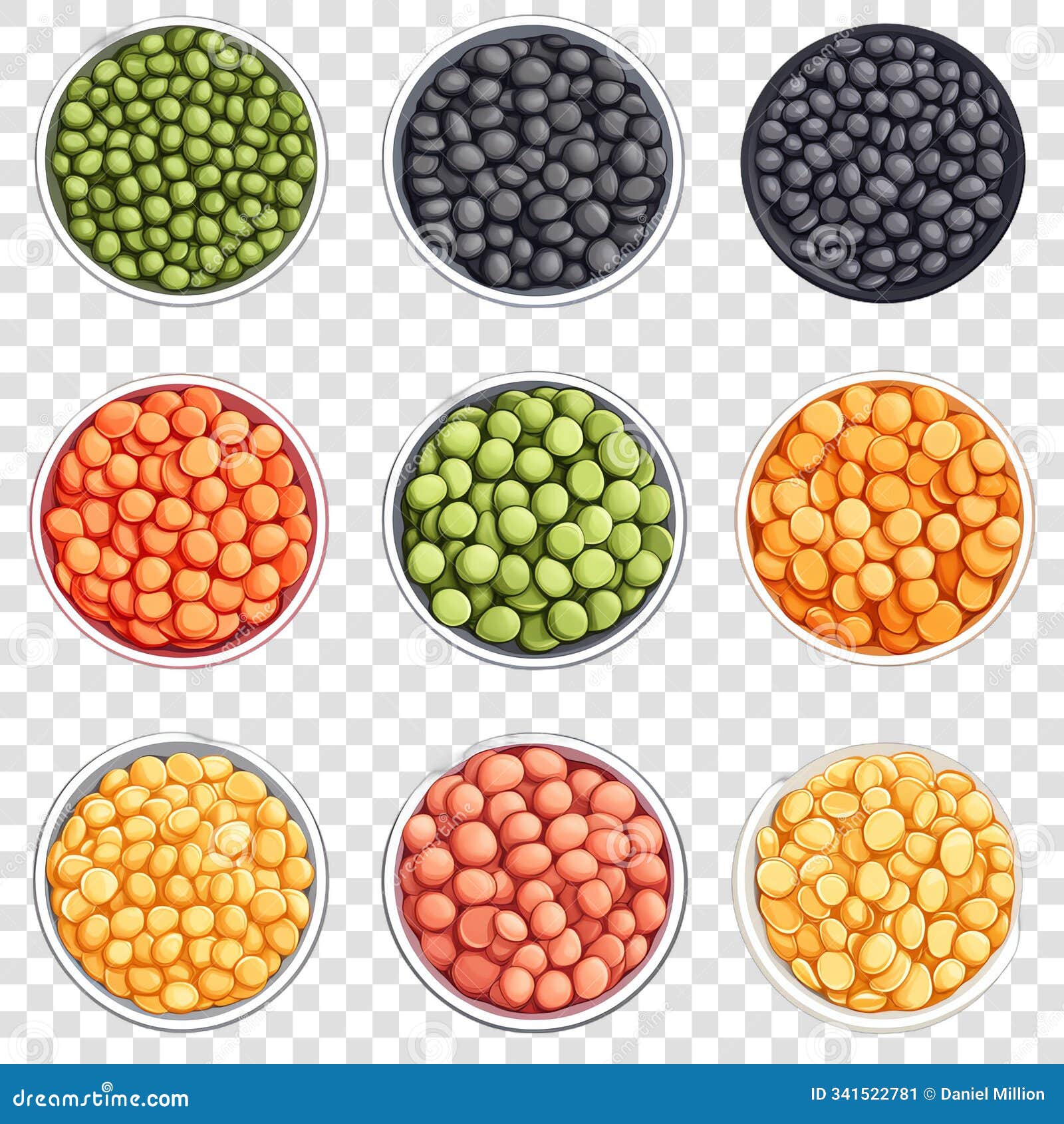 Lentils set illustration stock image. Illustration of eating - 341522781