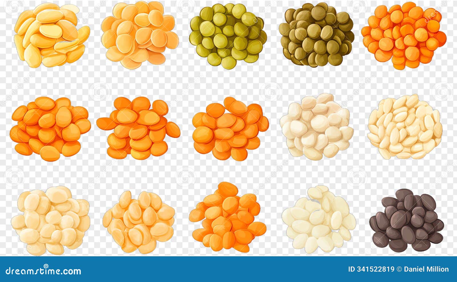 Lentils set illustration stock image. Illustration of foodstuffs ...