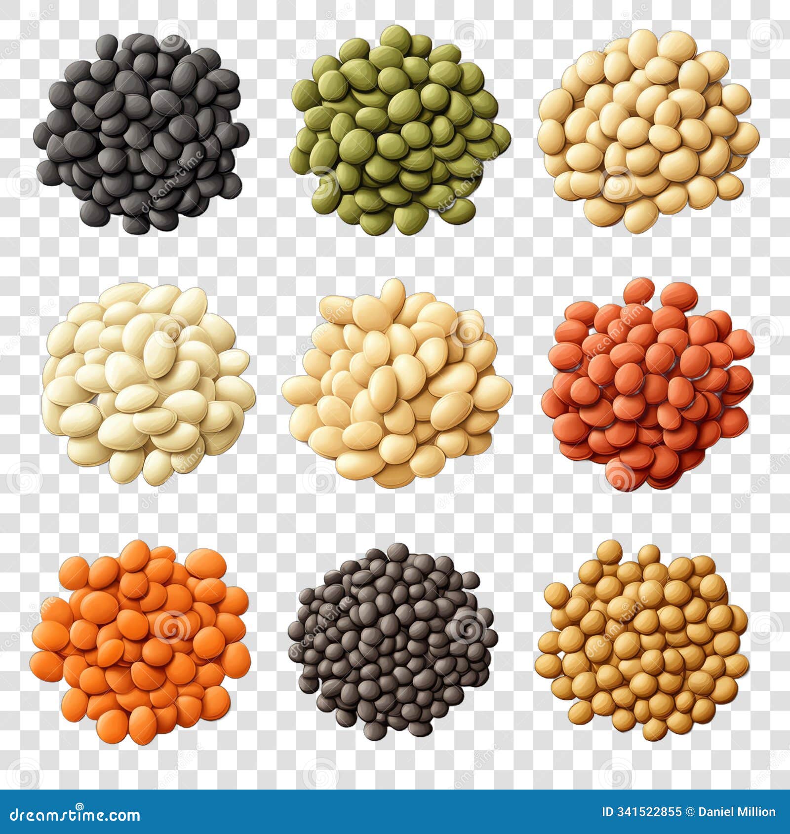 Lentils set illustration stock image. Illustration of nutrition - 341522855