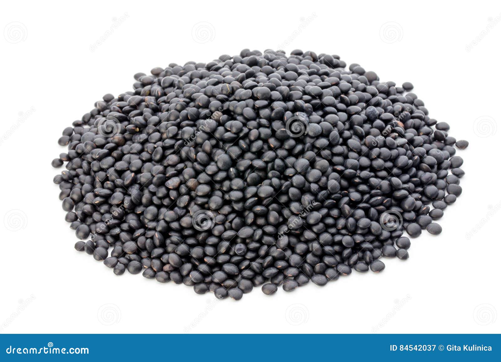 Lentin Beluga. Black Lentins.Isolated on the White Background. Stock ...
