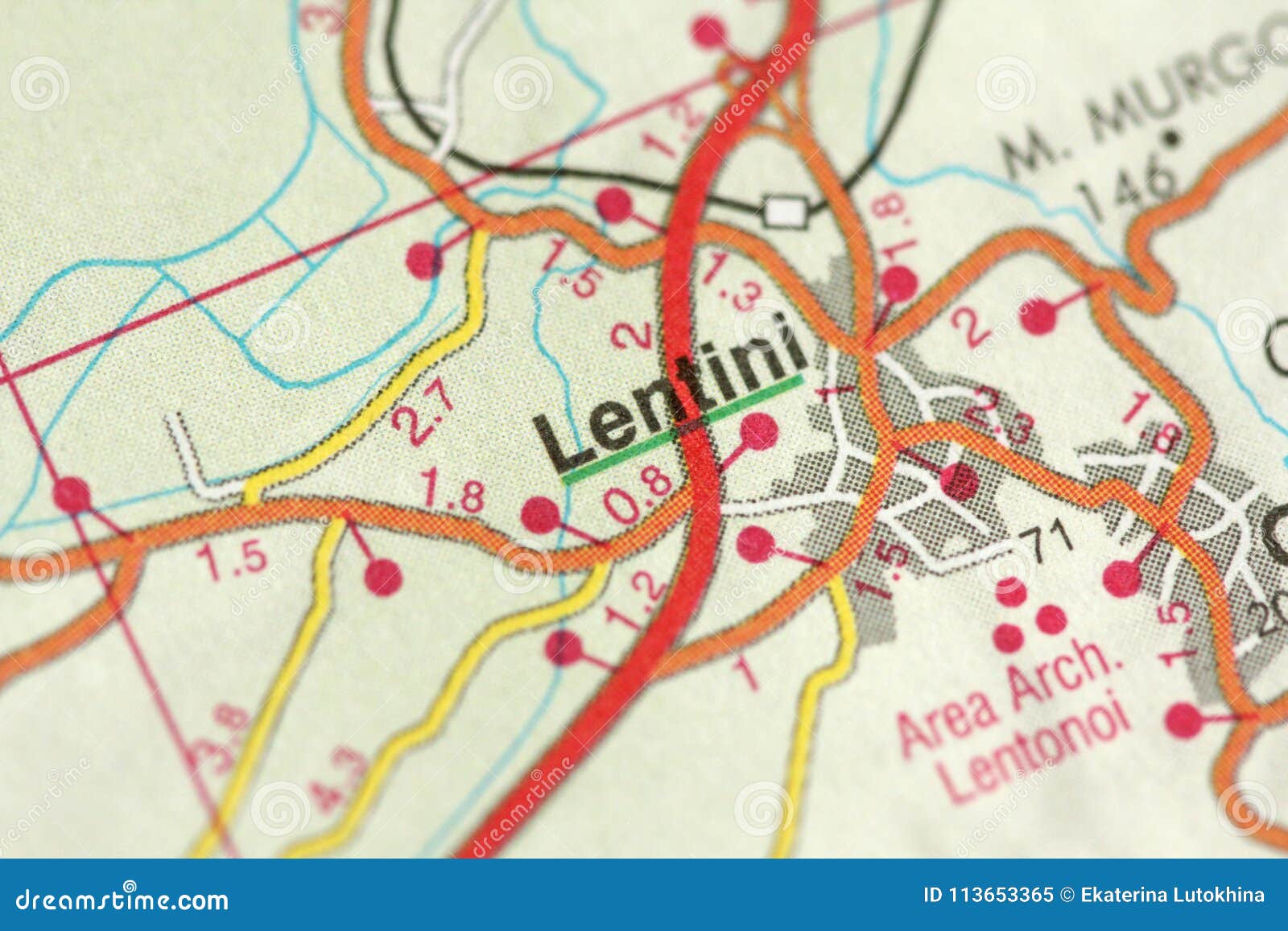 Lentini. Map stock image. Image of planet, planning - 113653365
