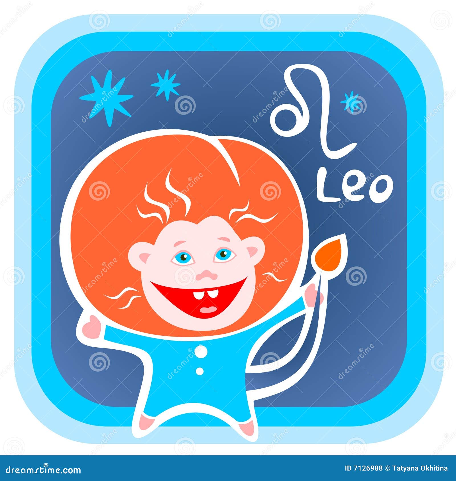 Leo stock vector. Illustration of cartoon, amusing, zodiac - 7126988