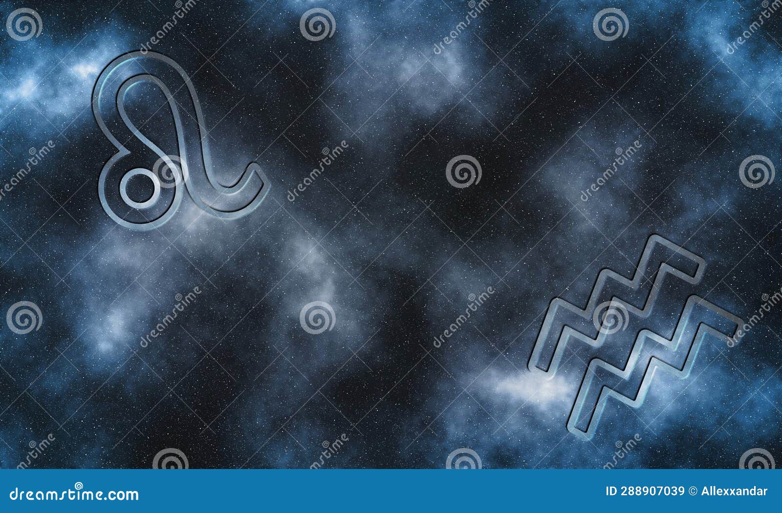 Leo and Aquarius Compatibility Stock Illustration - Illustration of ...