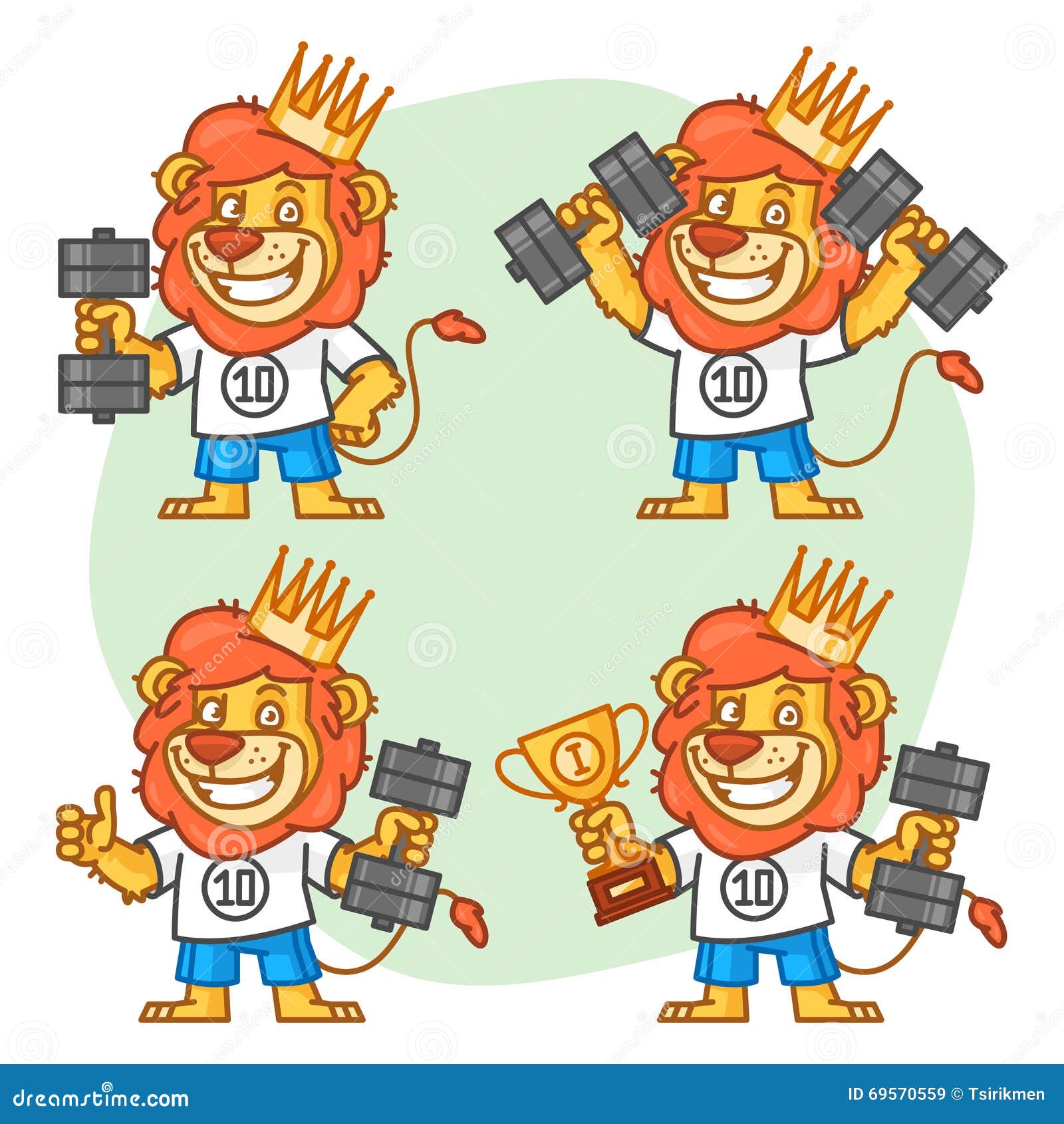 Leo Bodybuilder in Different Versions Doodle Stock Vector ...