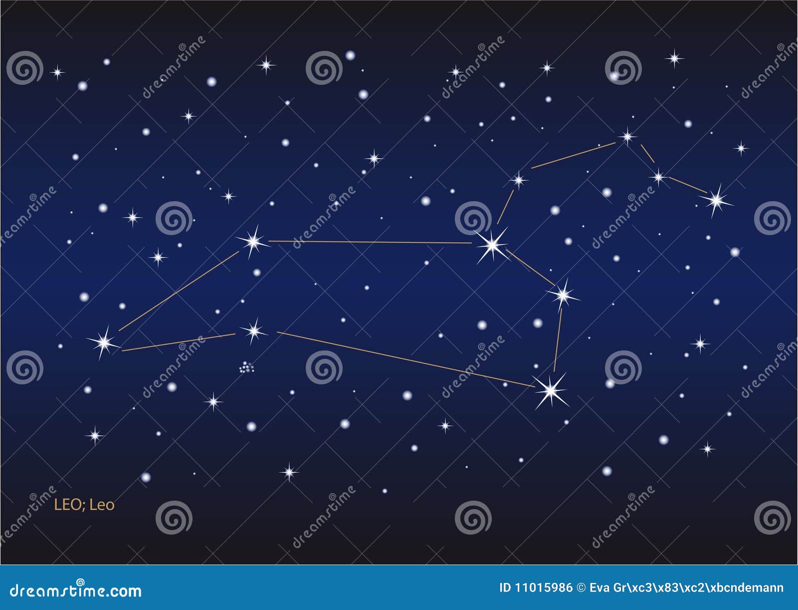 Leo constellation stock vector. Illustration of blue - 11015986