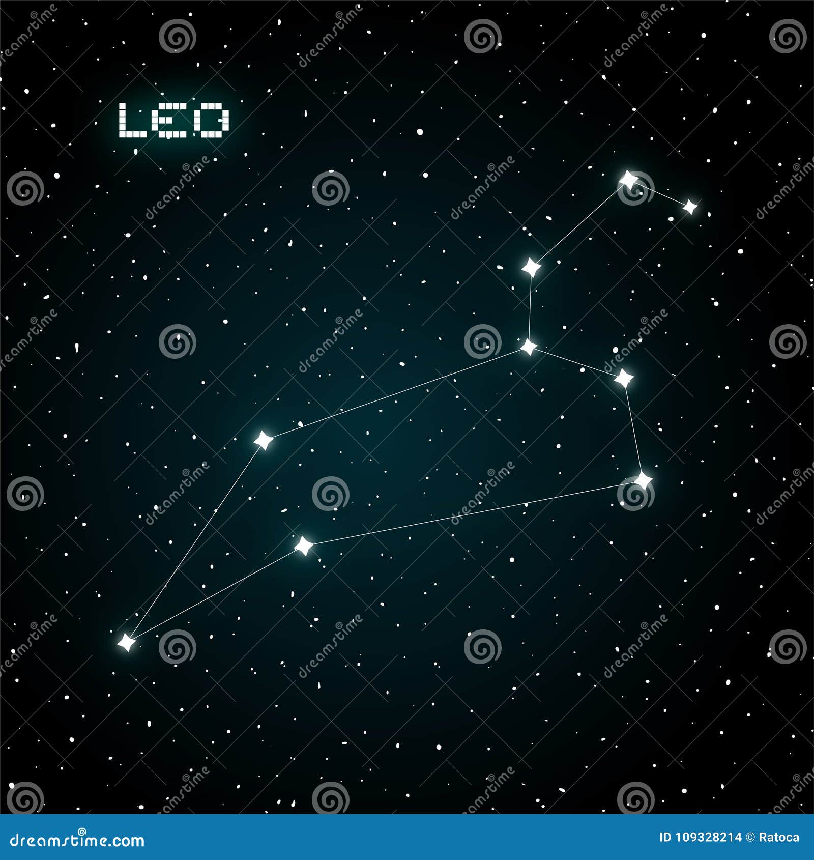 Leo constellation design stock vector. Illustration of sign - 109328214