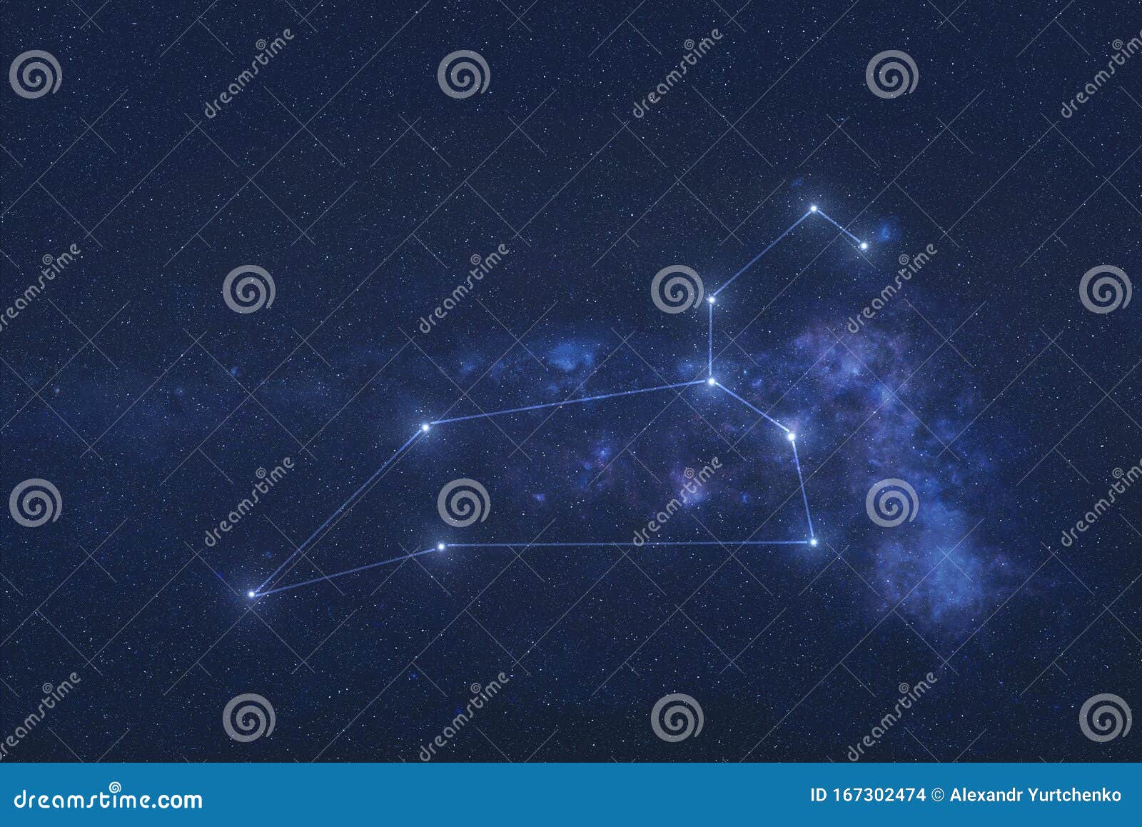 Leo Constellation in Outer Space Stock Illustration - Illustration of ...
