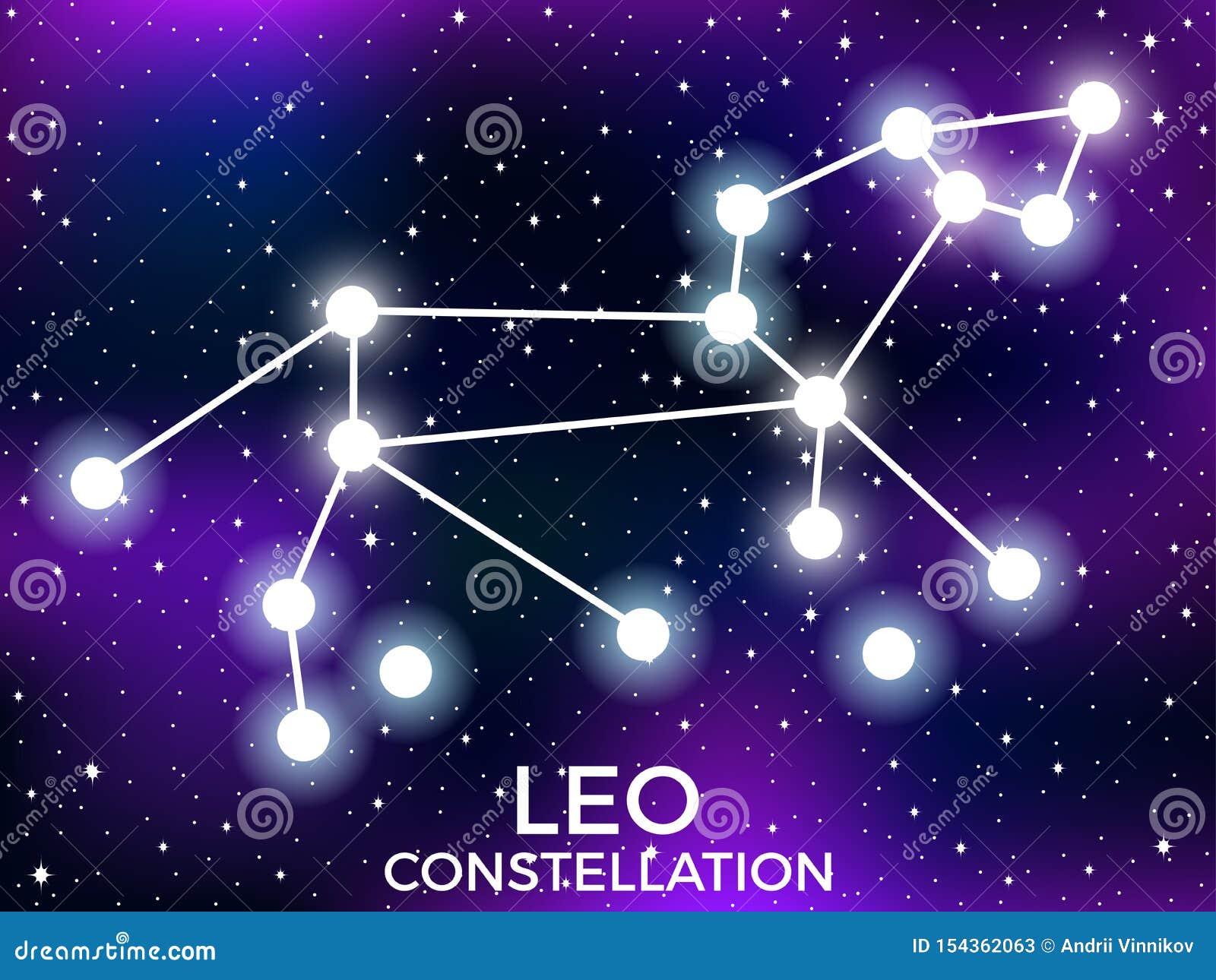 Leo Constellation. Starry Night Sky. Cluster of Stars and Galaxies ...