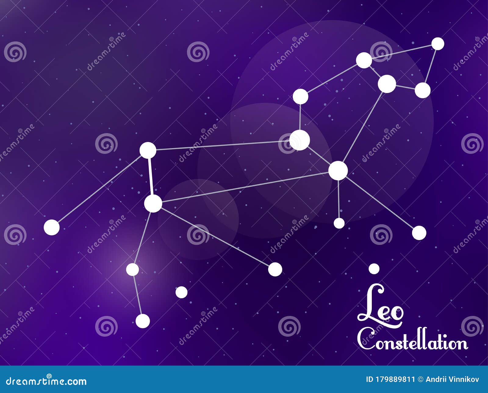 Leo Constellation. Starry Night Sky. Cluster of Stars, Galaxy. Deep ...