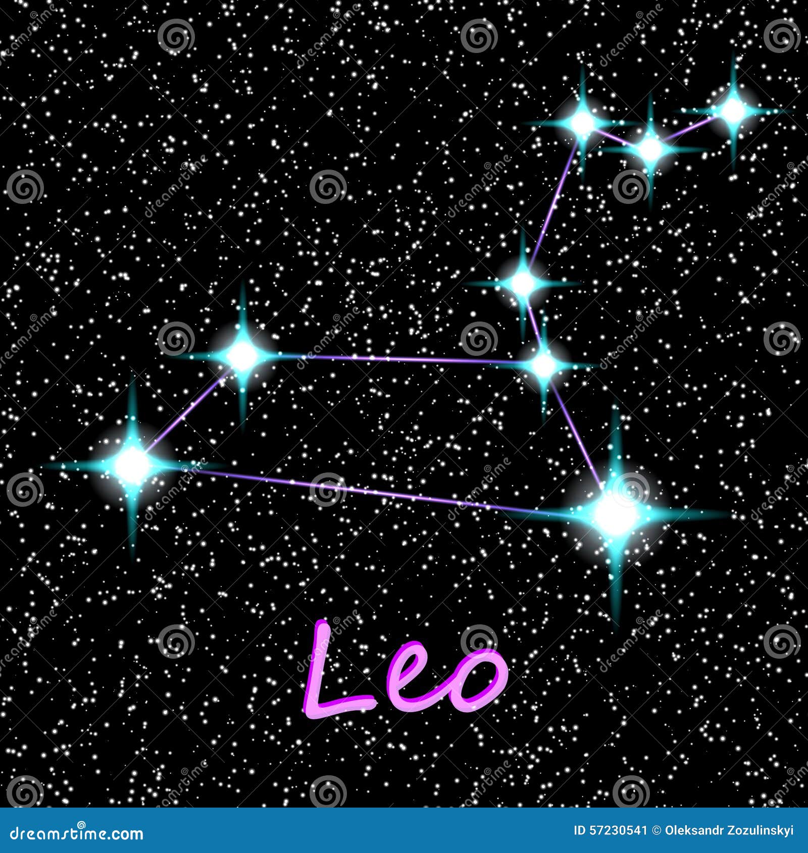 Leo constellation vector stock vector. Illustration of astrological ...