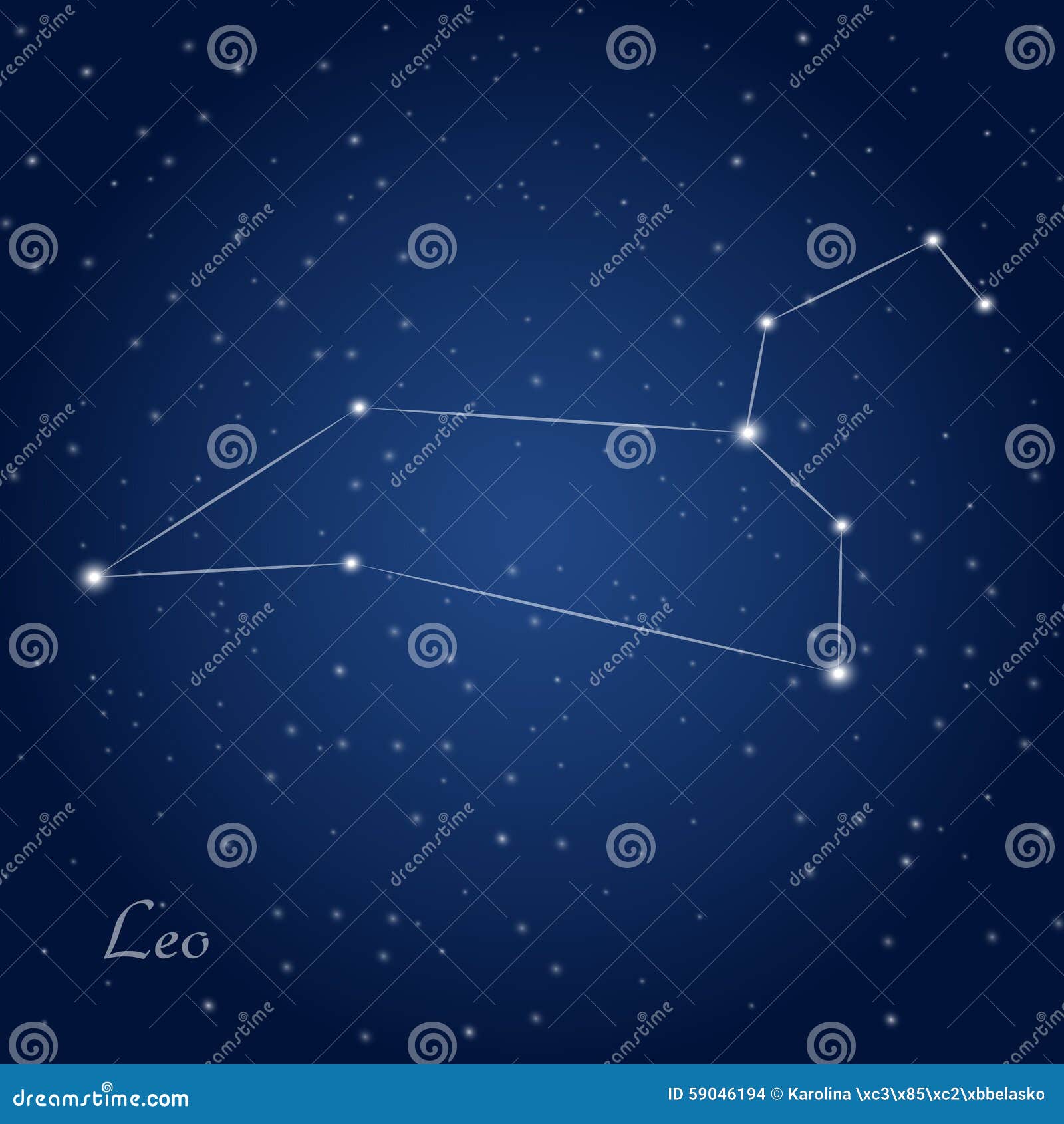 Leo constellation zodiac stock vector. Illustration of starry - 59046194