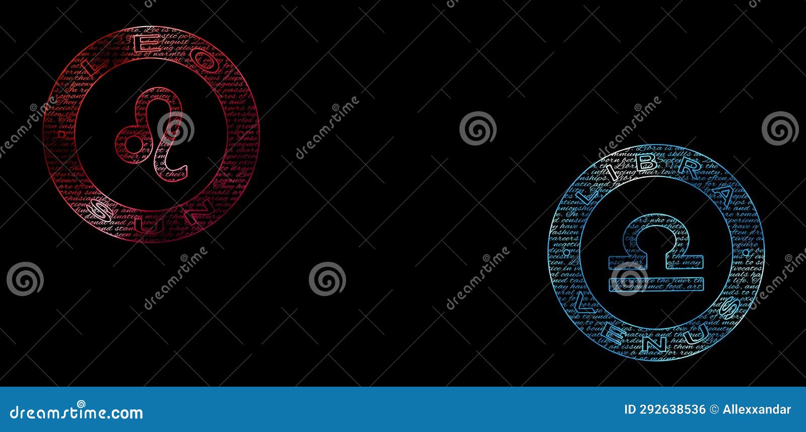 Leo and Libra Compatibility Stock Illustration - Illustration of love ...