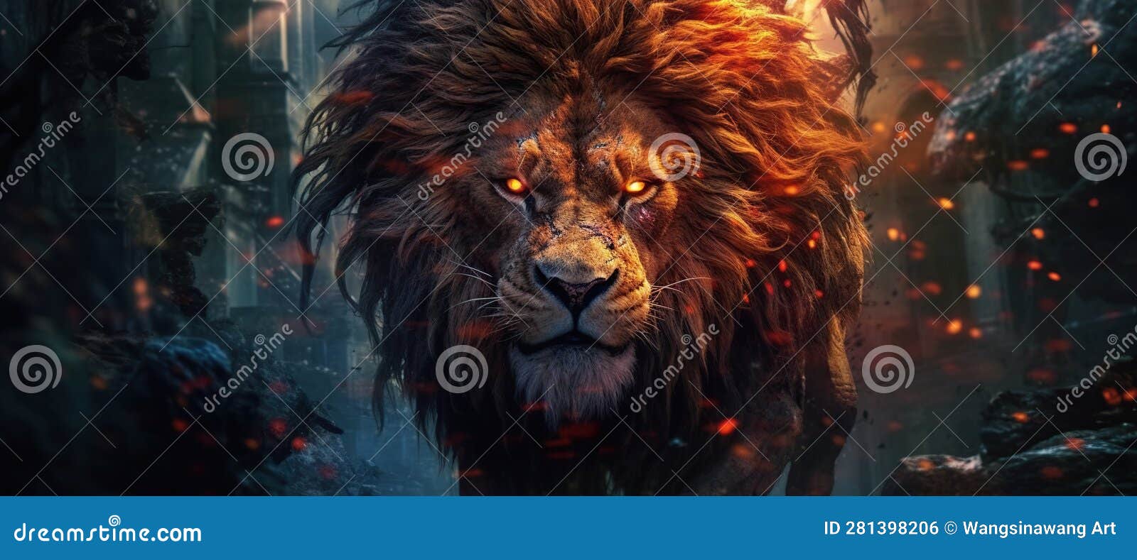 Leo the Lion Zodiac Sign Generative AI Generative AI Stock Illustration ...