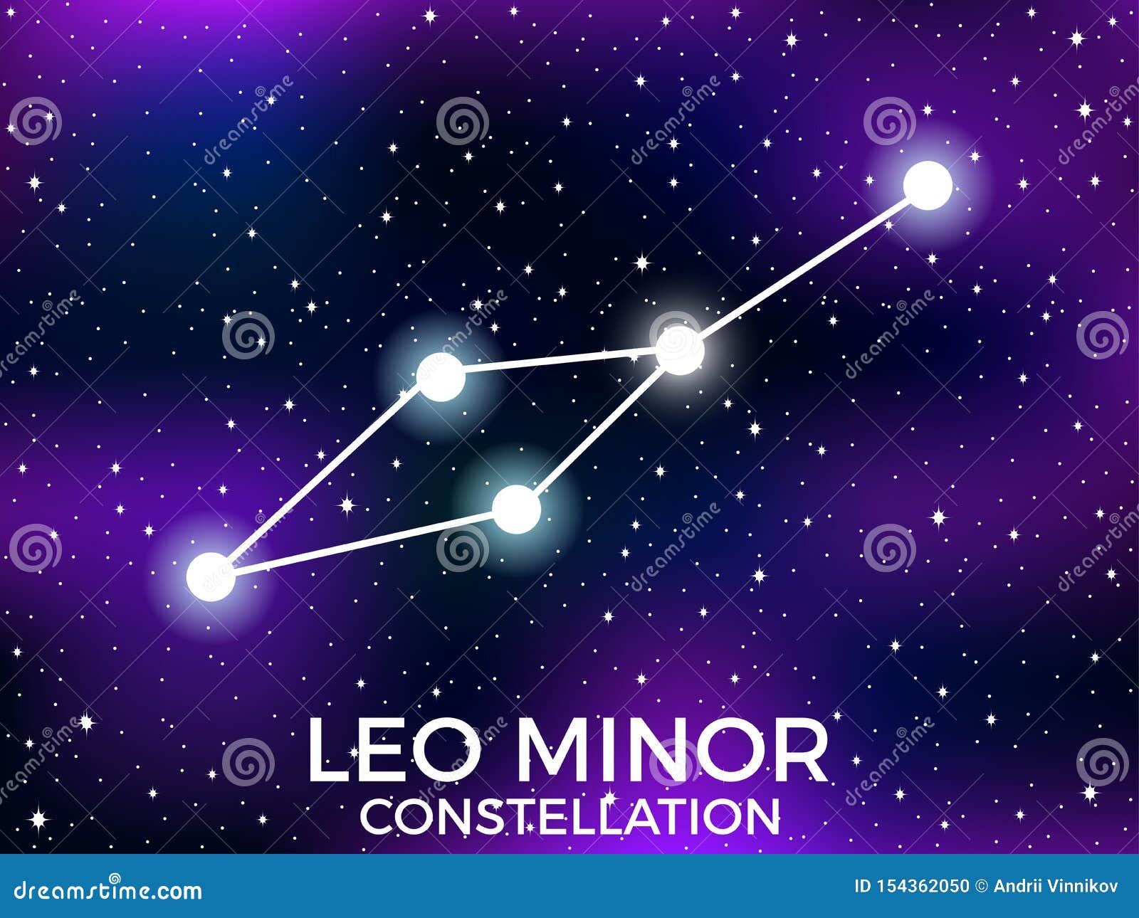 Leo Minor Constellation. Starry Night Sky. Cluster of Stars and ...