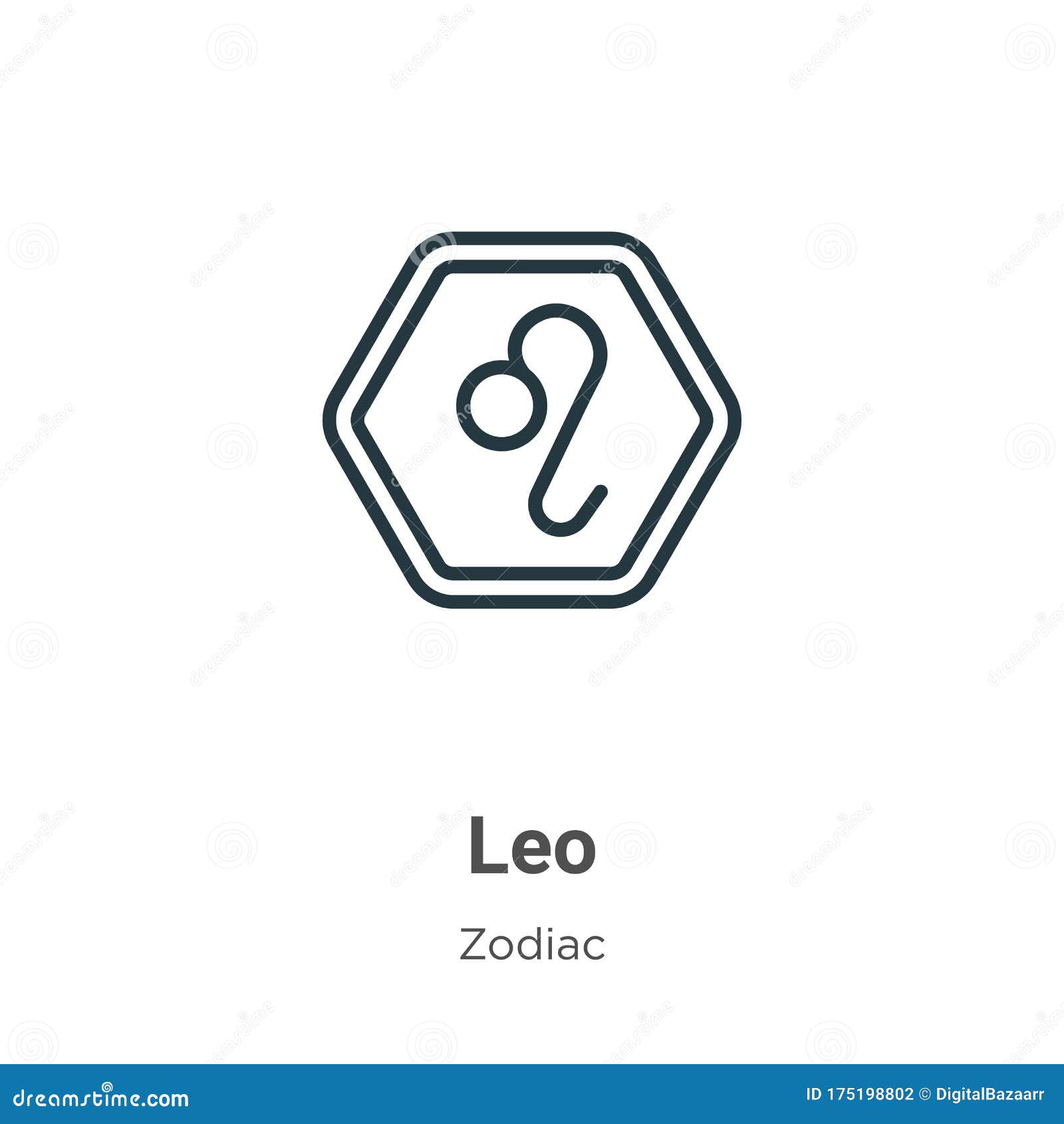Leo Outline Vector Icon. Thin Line Black Leo Icon, Flat Vector Simple ...