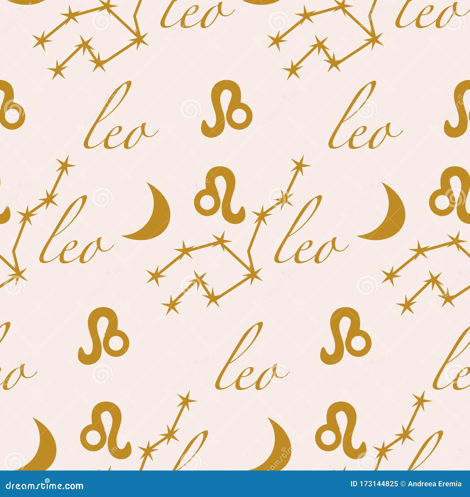 Leo seamless pattern stock vector. Illustration of galaxy - 173144825