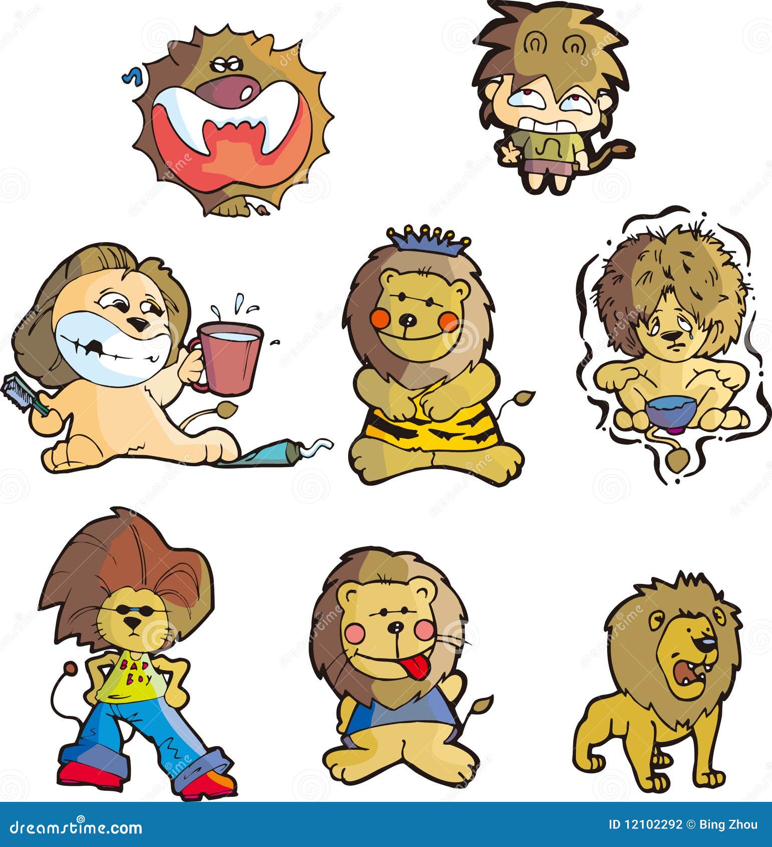 Leo set two stock illustration. Illustration of animal - 12102292