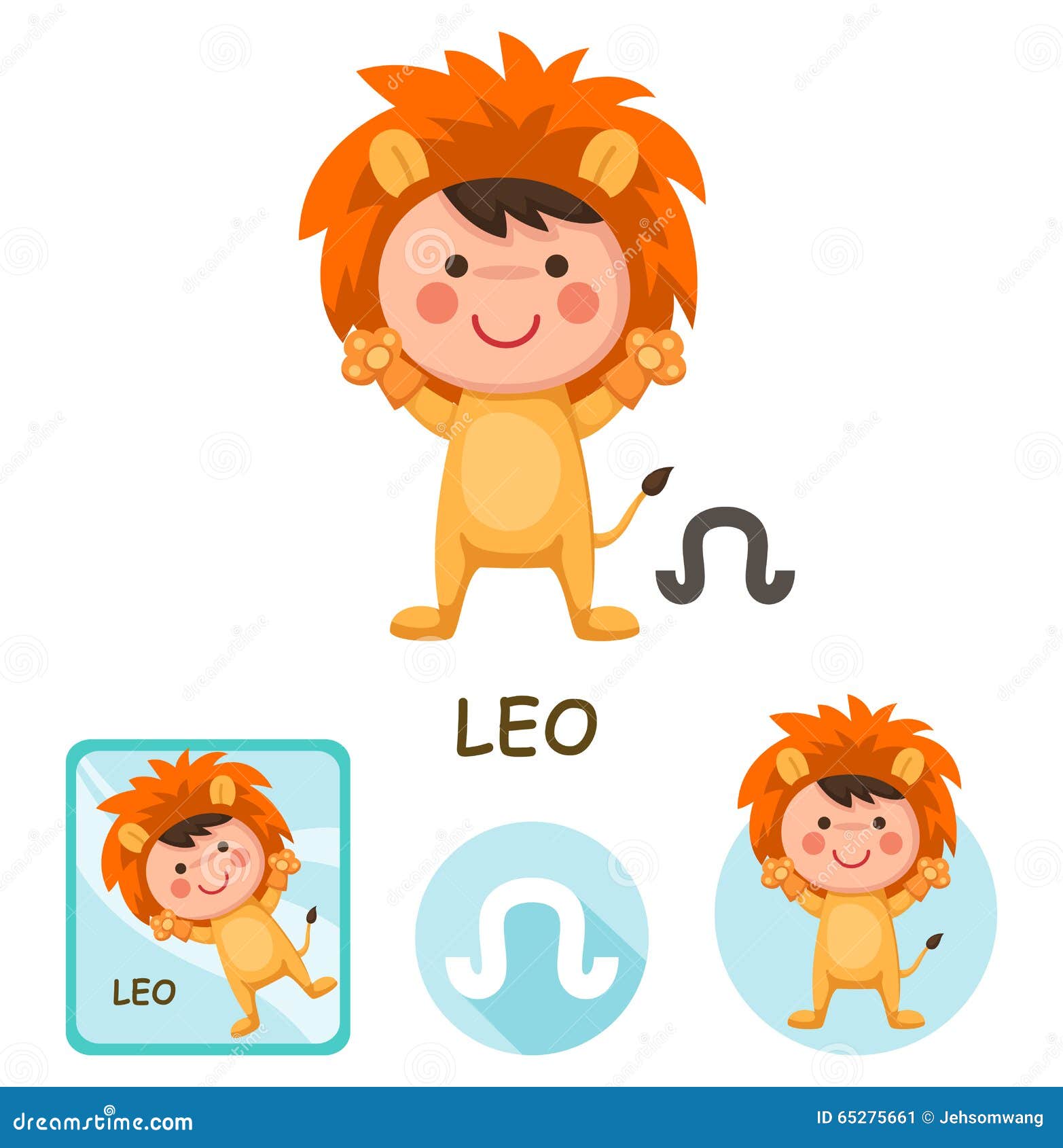 Leo Vector Collection. Zodiac Signs Stock Vector - Illustration of ...
