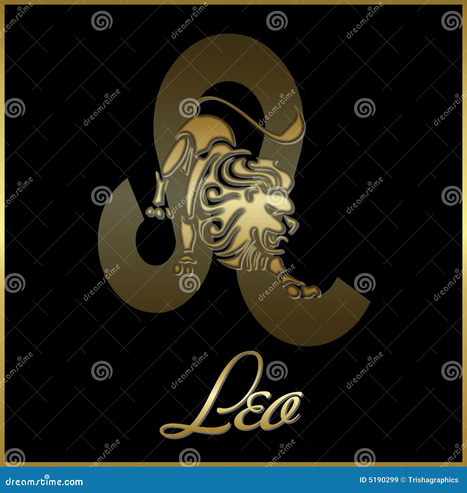 Leo zodiac sign stock illustration. Illustration of zodiac - 5190299