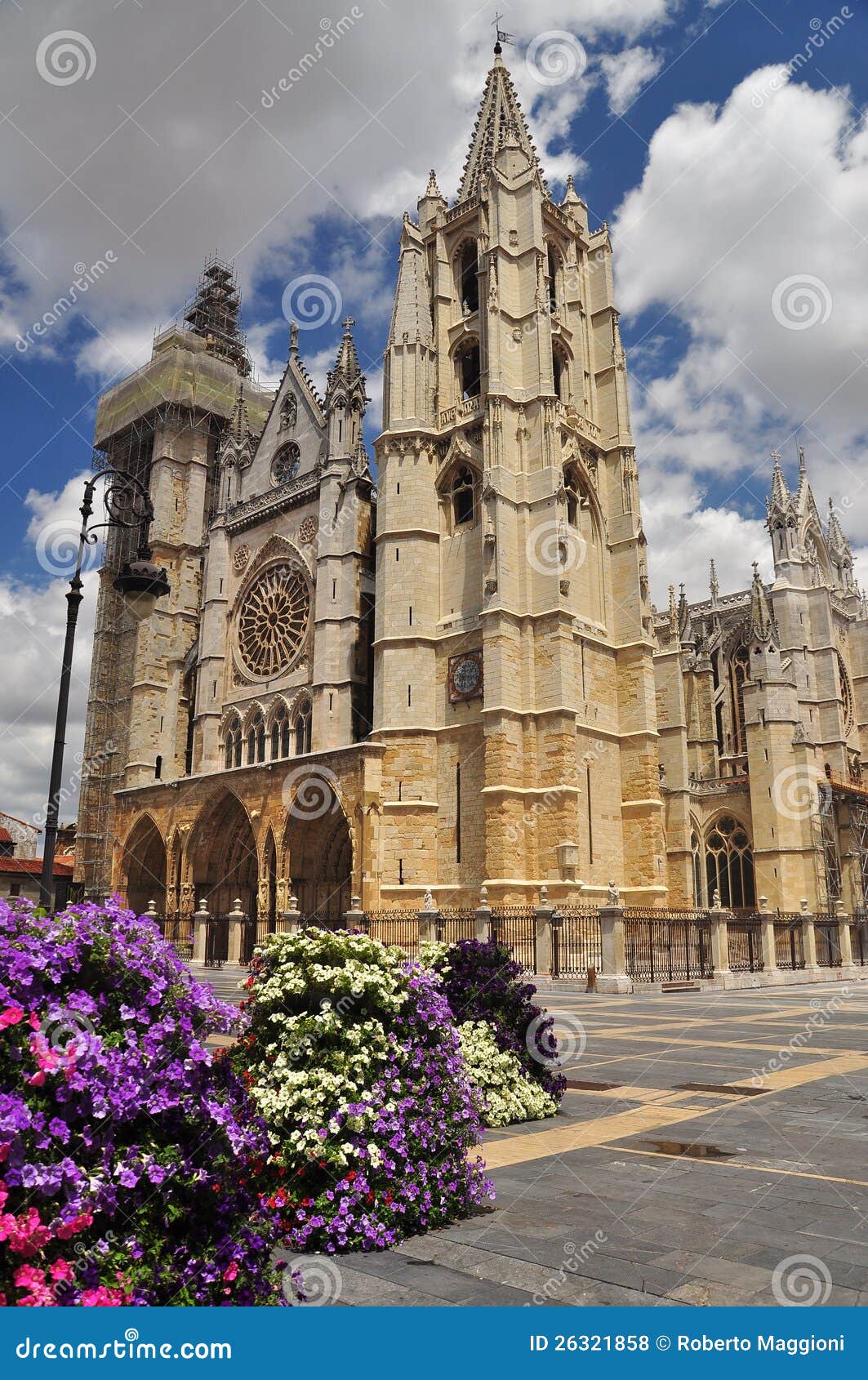 Leon, Spain. Gothic Cathedral Stock Photo - Image of spain, catholic ...