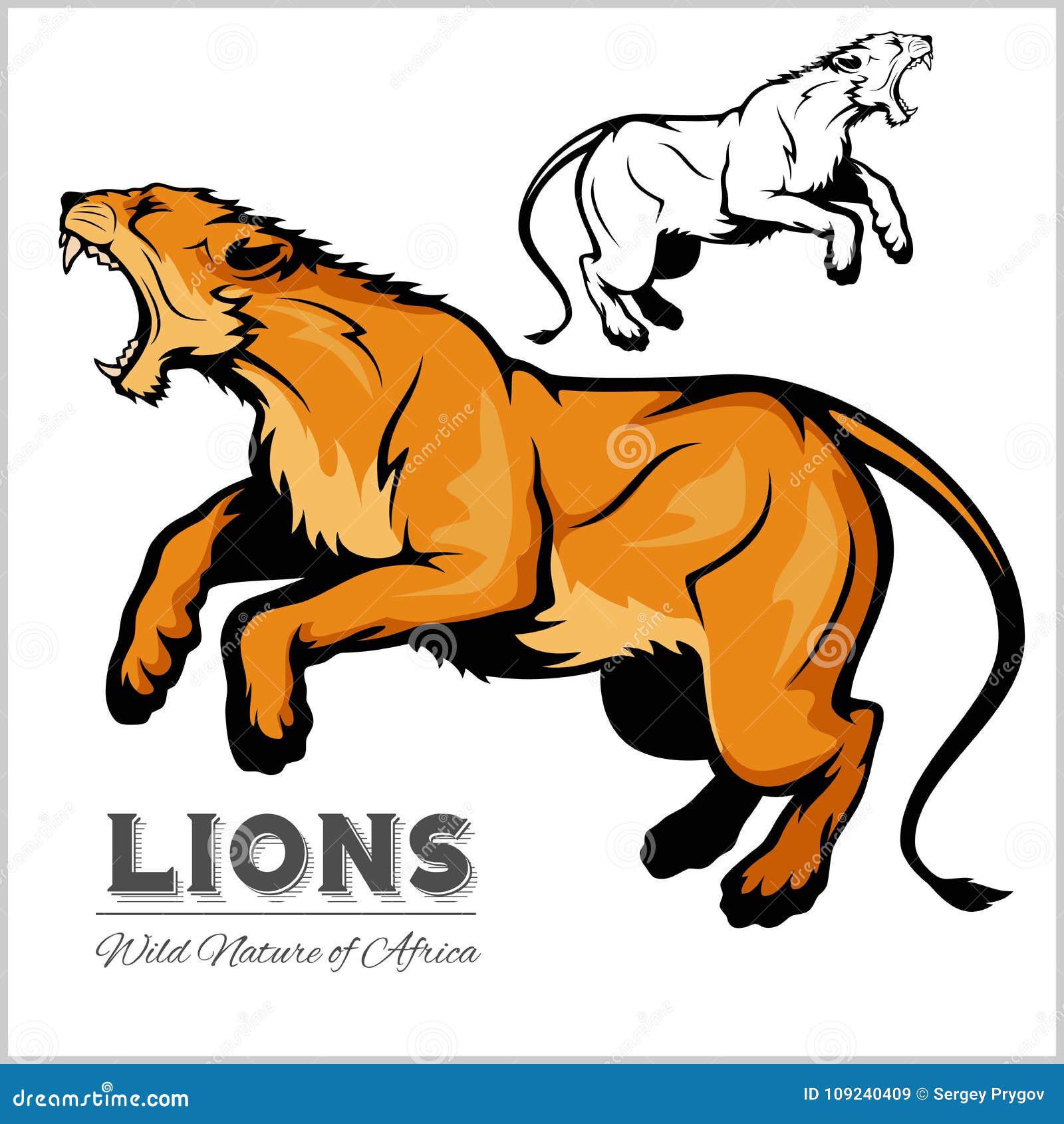 Leona Animal Aislado Vector Ilustración del Vector - Ilustración de ...