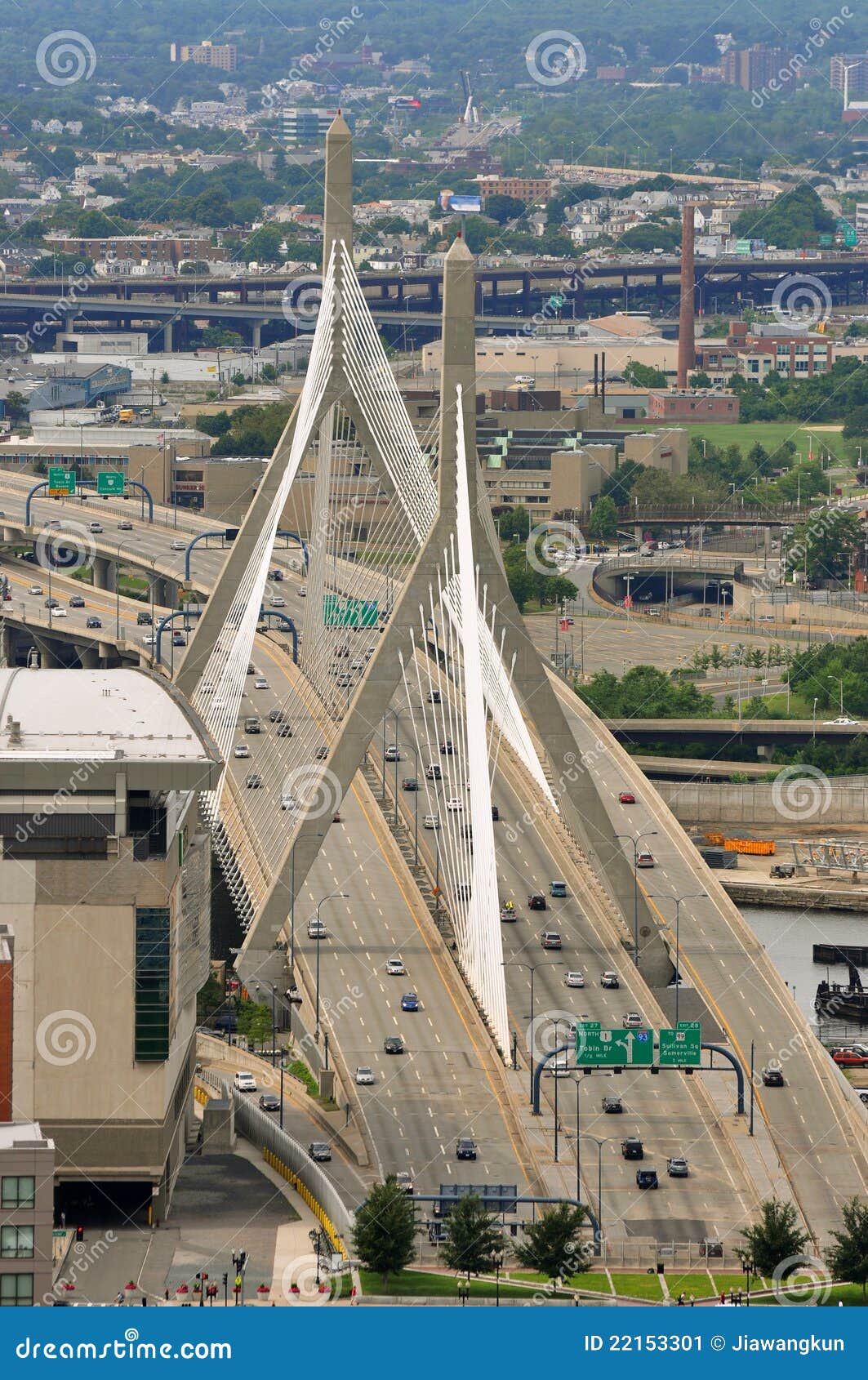 Leonard P. Zakim Bunker Hill Memorial Bridge Stock Image - Image of ...