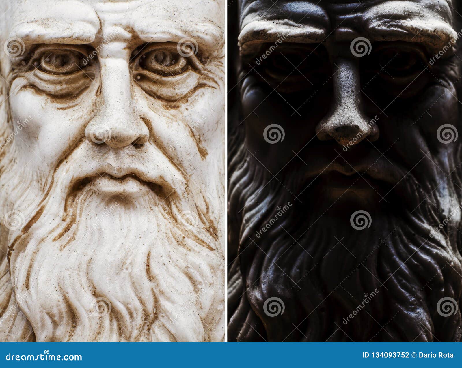 Leonardo Da Vinci Frontal View Entire Face Collection Stock Photo ...