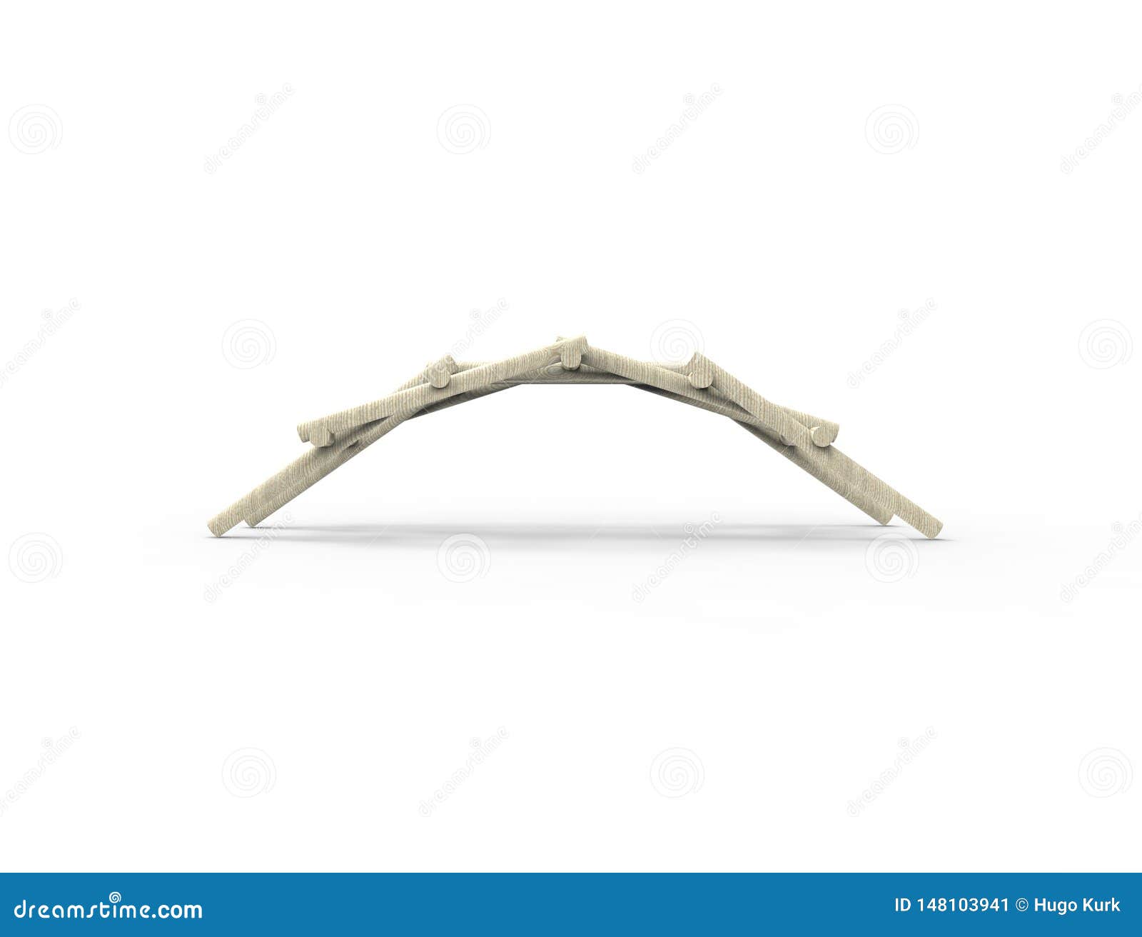Leonardo Da Vinci Self Supporting Bridge Isolated in White Background ...