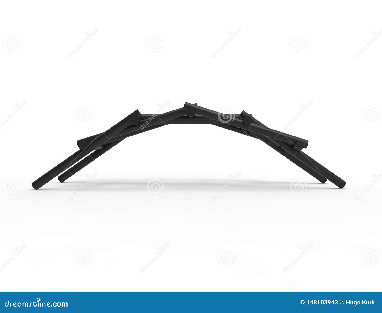 Leonardo Da Vinci Self Supporting Bridge Isolated in White Background ...