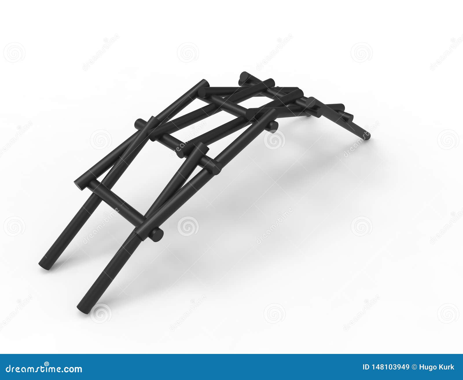 Leonardo Da Vinci Self Supporting Bridge Isolated In White Background ...