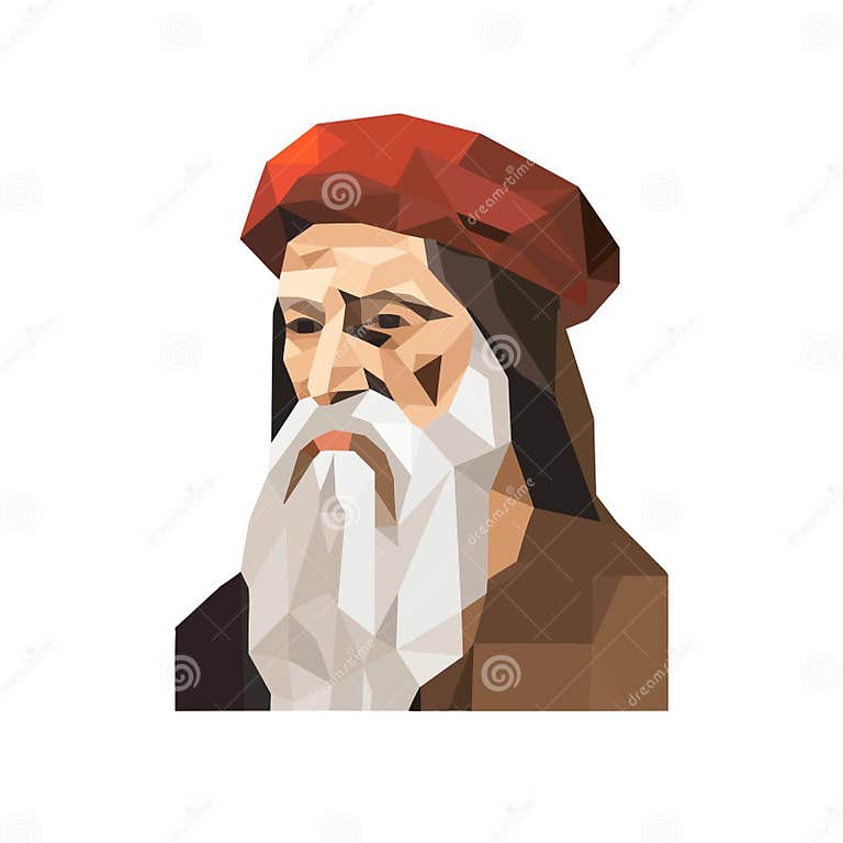 Leonardo Da Vinci Vector Illustration Isolated Illustration Stock