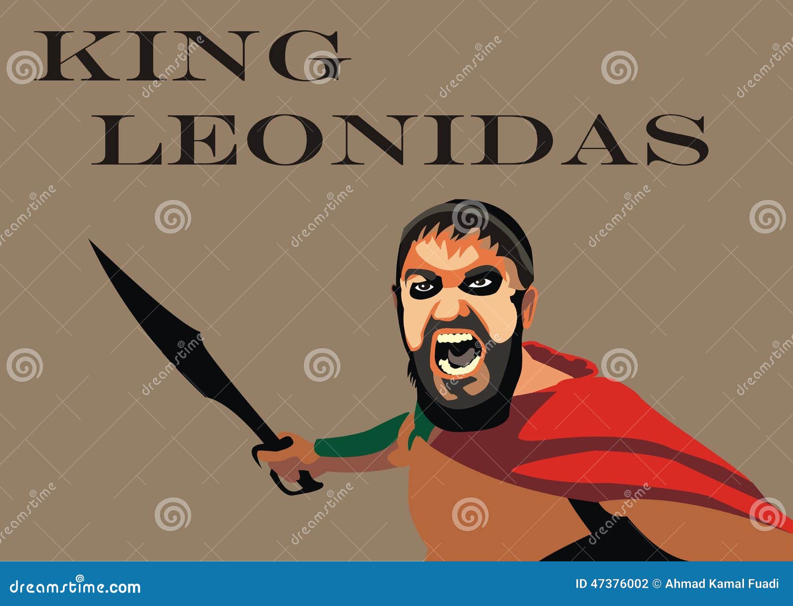 Leonidas Vector stock de ilustración. Ilustración de esparta - 47376002