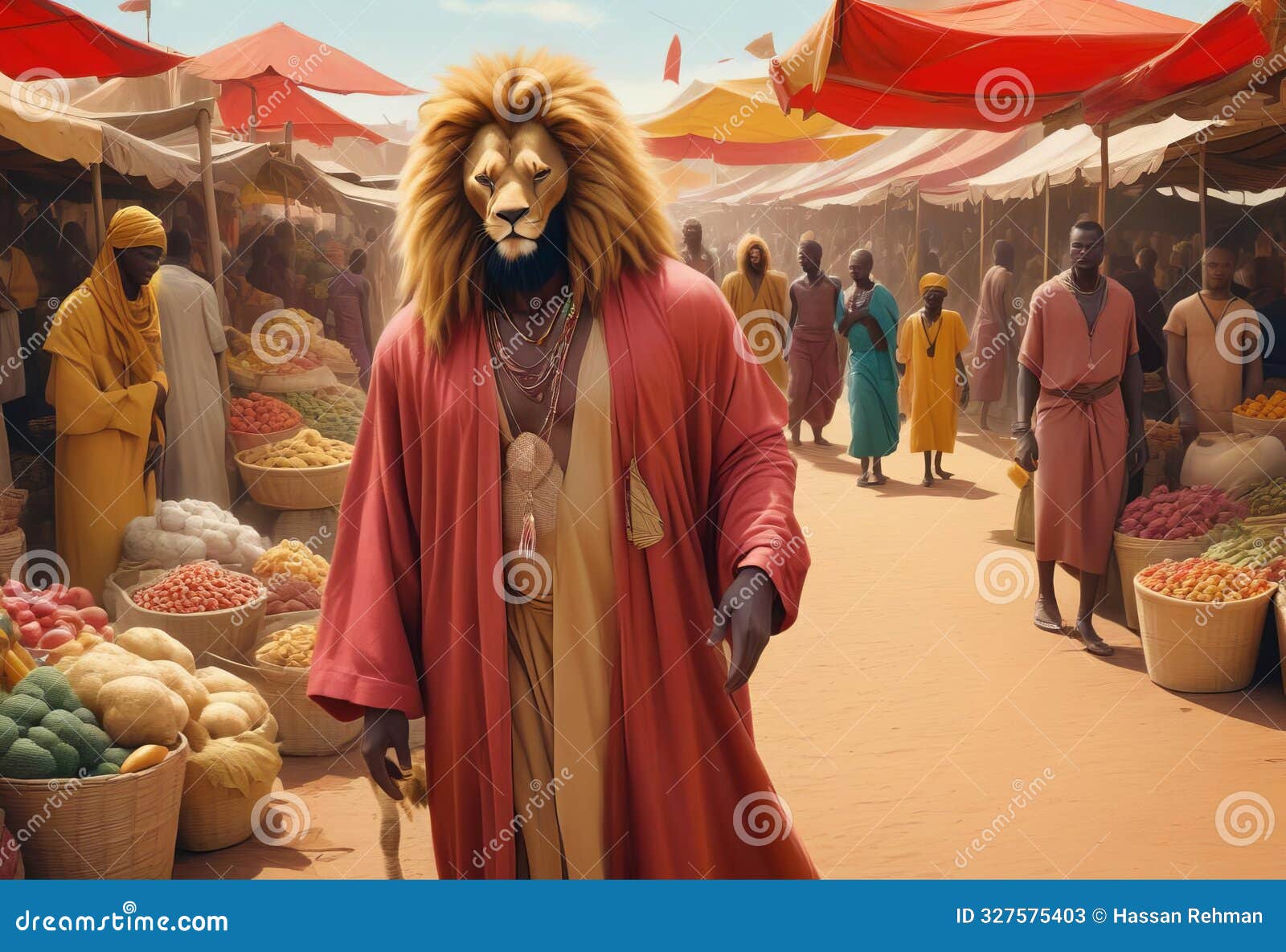 Leonin Dnd Lion Man In A Desert Royalty-Free Stock Photo ...