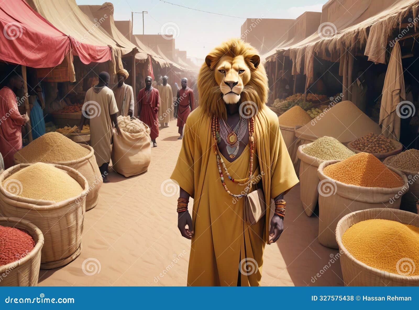 Leonin Dnd Lion Man In A Desert Royalty-Free Stock Photo ...