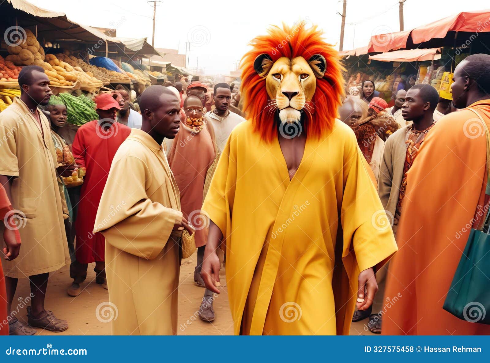 Leonin Dnd Lion Man in a Desert Stock Illustration - Illustration of ...