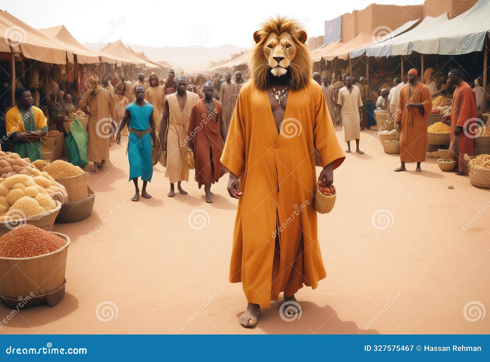 Leonin Dnd Lion Man In A Desert Royalty-Free Stock Photo ...