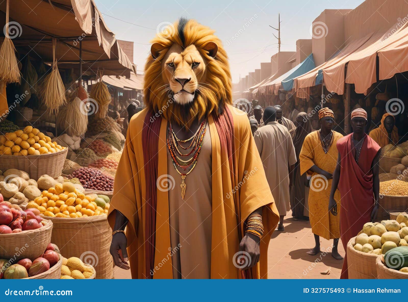 Leonin Dnd Lion Man In A Desert Royalty-Free Stock Photo ...