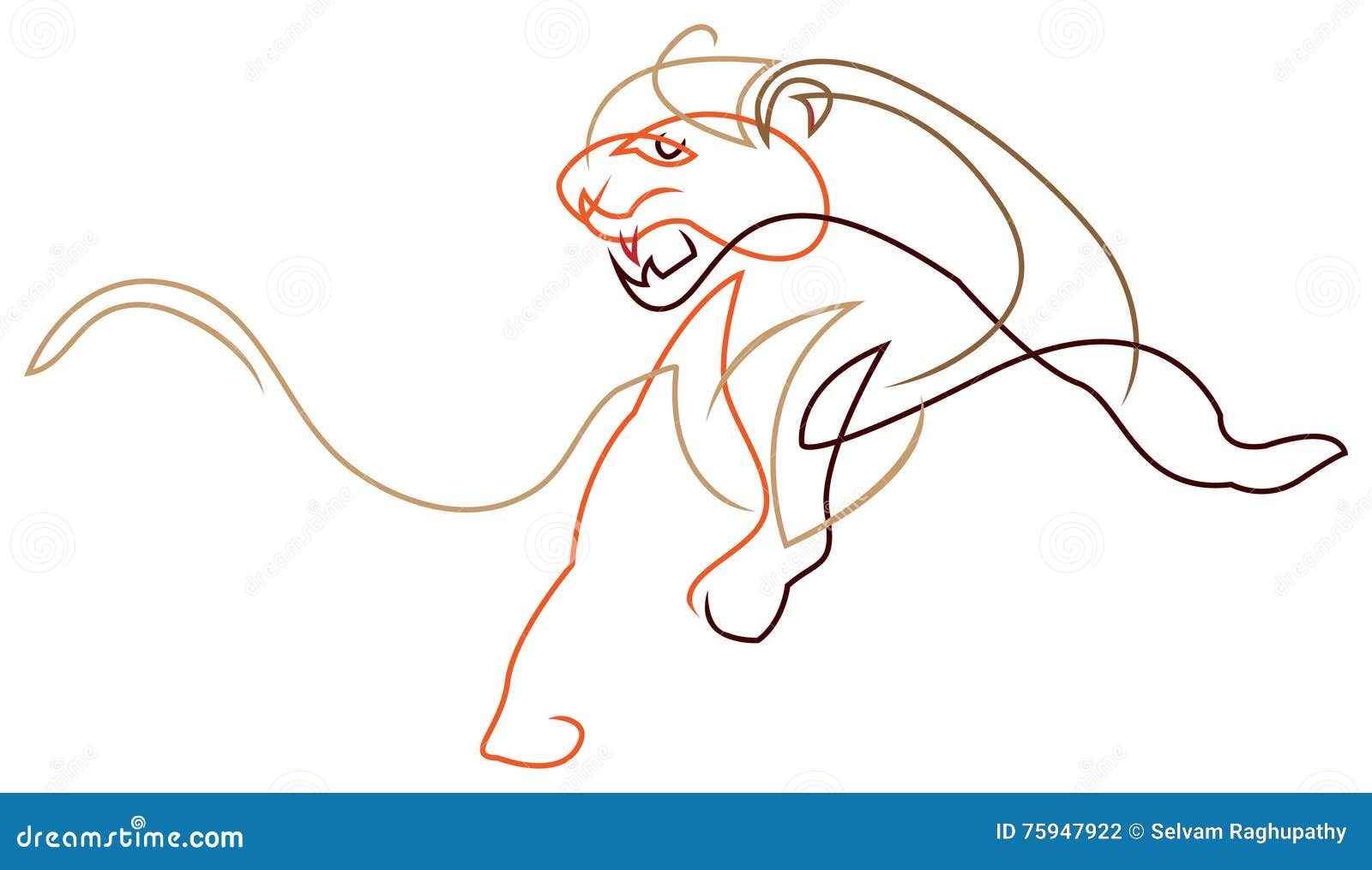 Leopard stock vector. Illustration of close, dangerous - 75947922