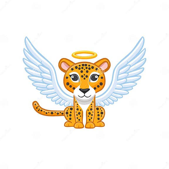 Leopard with Angel Wings stock vector. Illustration of print - 361491316