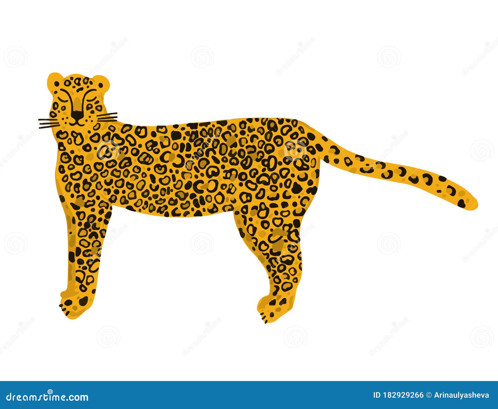 Leopard Animal Seamless Pattern. Tropical Plant Leaves Background Stock ...