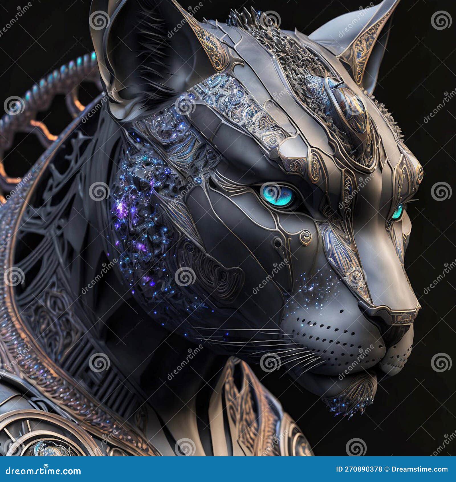 A leopard in armor stock illustration. Illustration of comics - 270890378