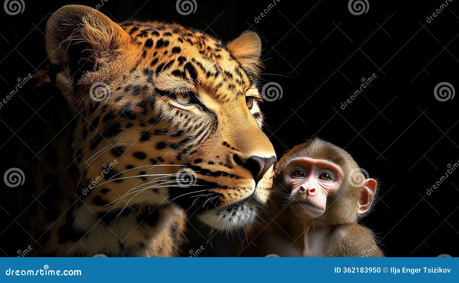 Leopard and Baboon a Captivating Study in Contrast, Wildlife Portrait ...