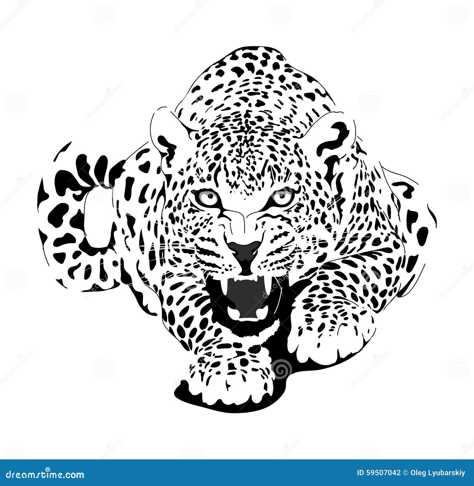 Leopard In Black Interpretation Vector Illustration | CartoonDealer.com ...